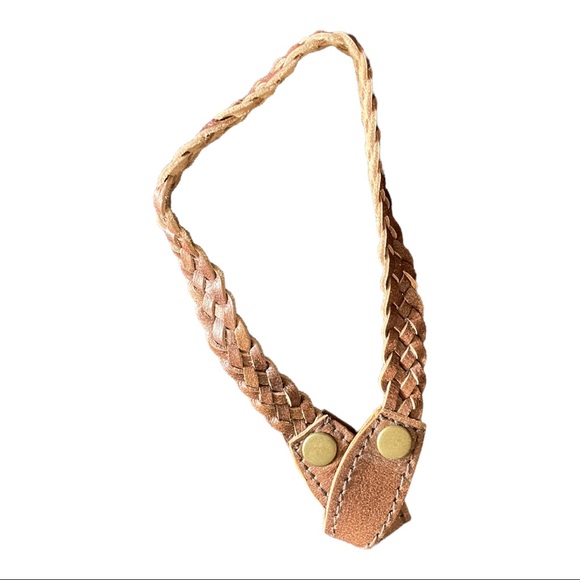 Vintage | Jewelry | Vintage Bracelet Leather Wrap Woven Braid Gold ...